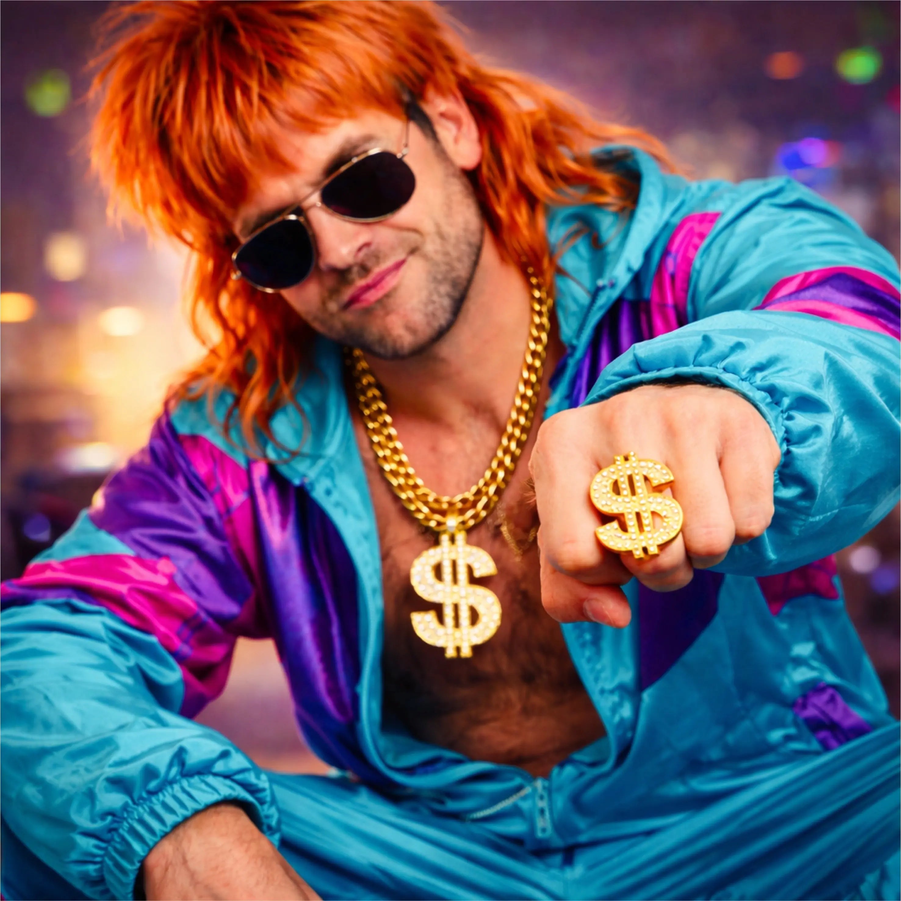 4-in-1 Vokuhila Set – Kultiges 80er-Jahre Kostüm-Accessoire für – TK ...